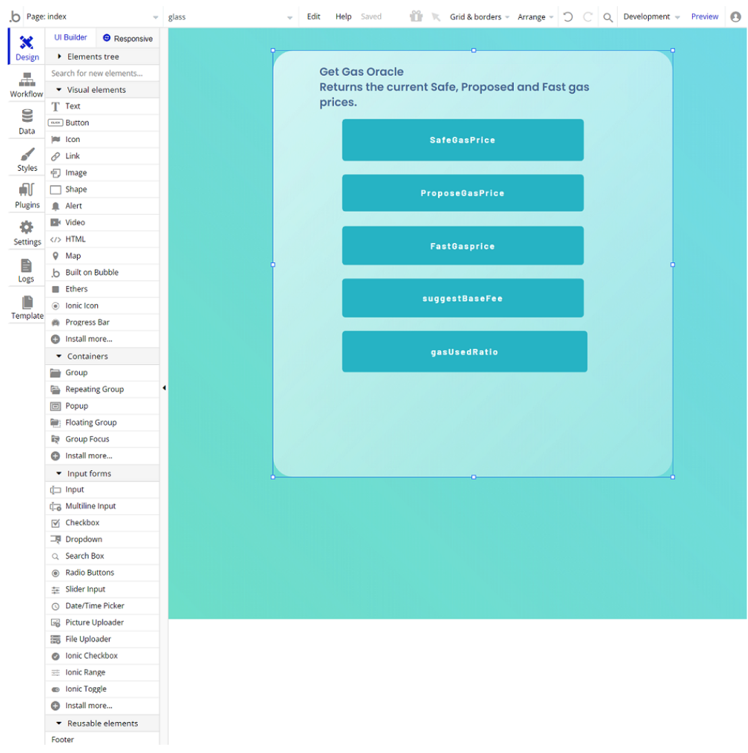Using the Etherscan API and Bubble