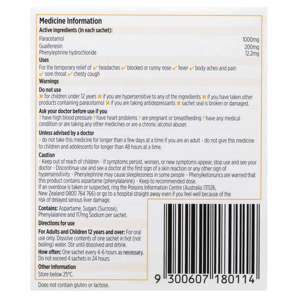 CODRAL® RELIEF® MAX Strength 6 signs ® Cold & Flu Hot Drink | CODRAL ...