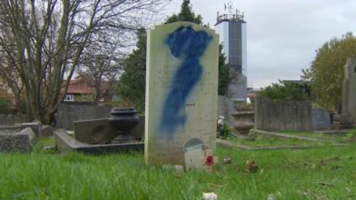 Graves spray-painted in 'disgusting' act of vandalism | ITV News Central