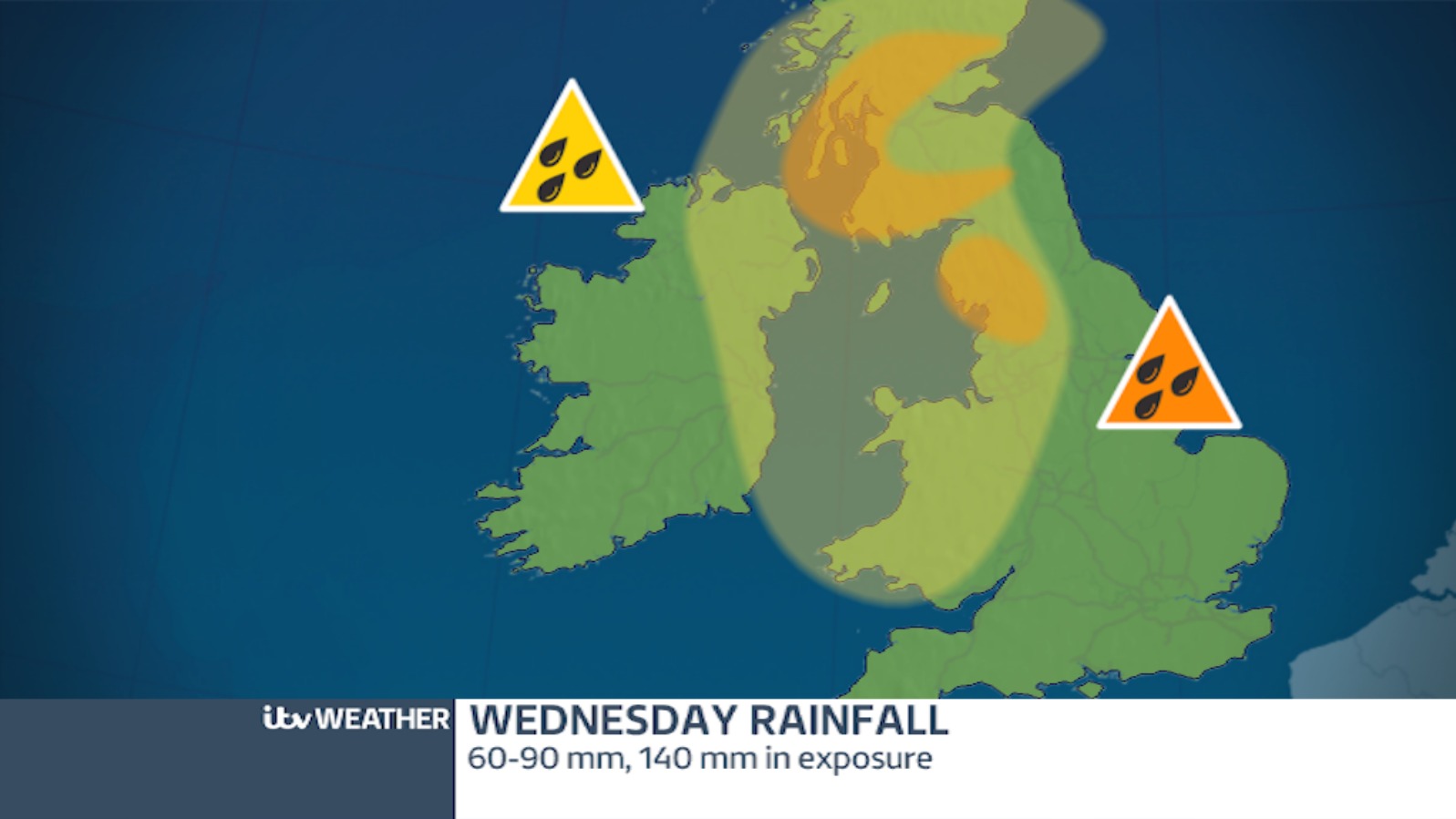 AMBER RAIN WARNING ISSUED FOR CUMBRIA - for Wednesday | ITV News Granada