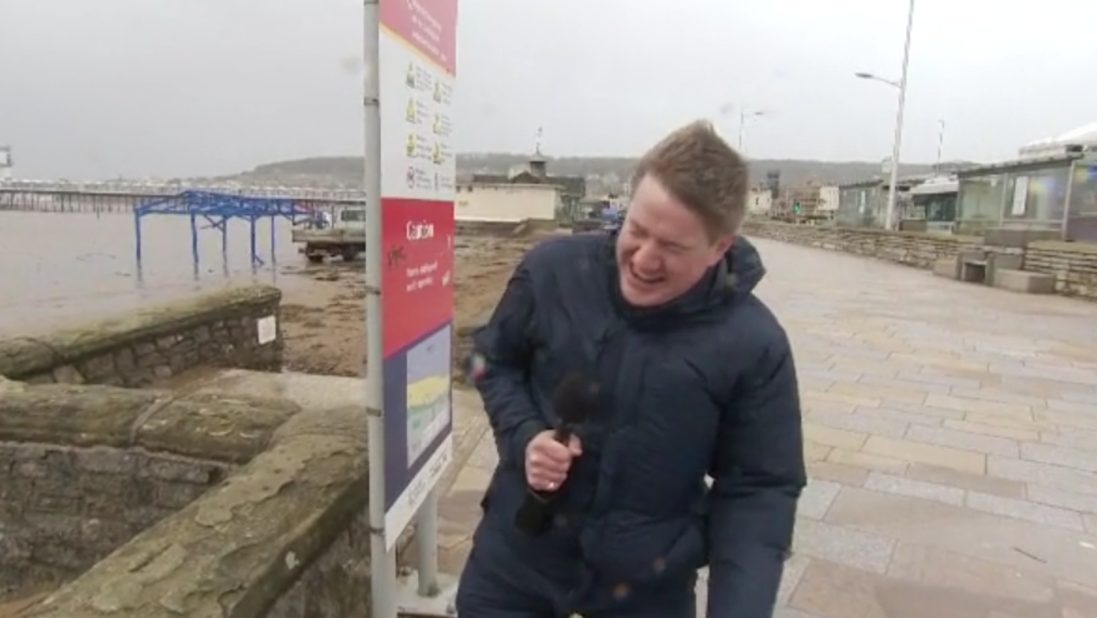 'There's always one reporter who gets the job of standing out on the ...