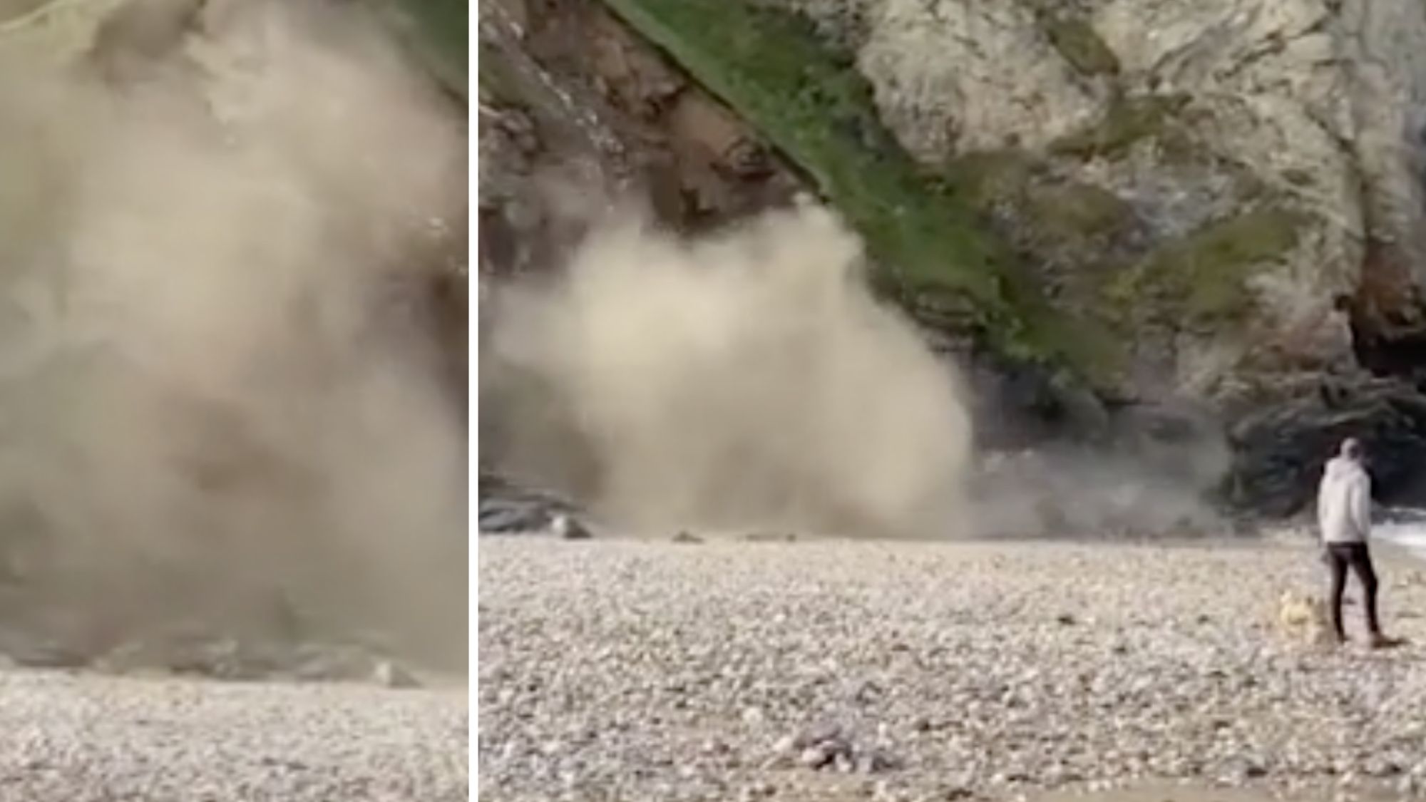 Cliff fall in Cornwall leaves onlookers shocked | ITV News West Country