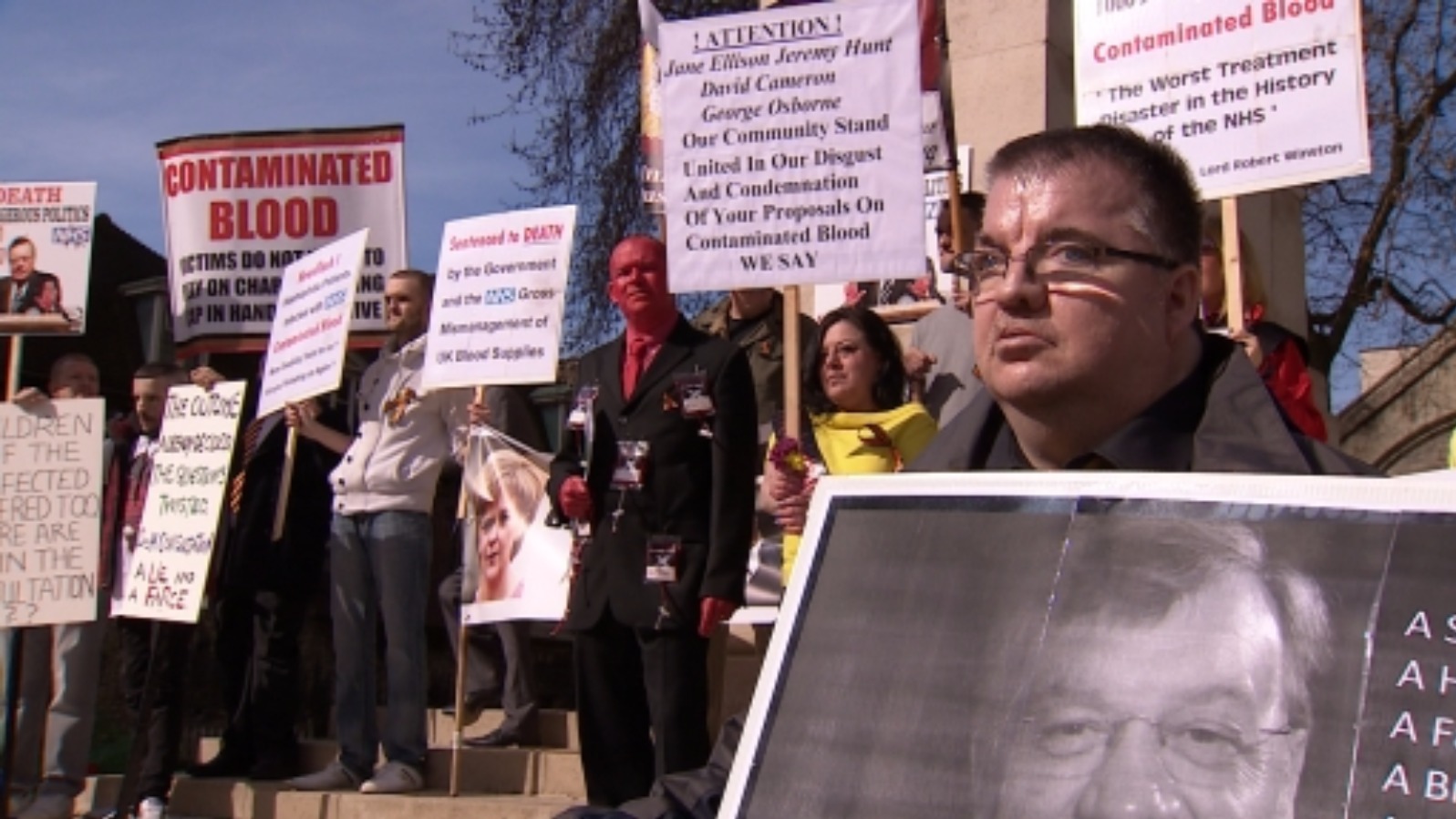 Demonstration at Westminster over contaminated blood scandal | ITV News ...