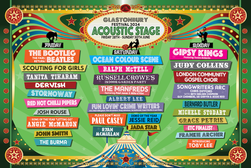 Glastonbury line up store