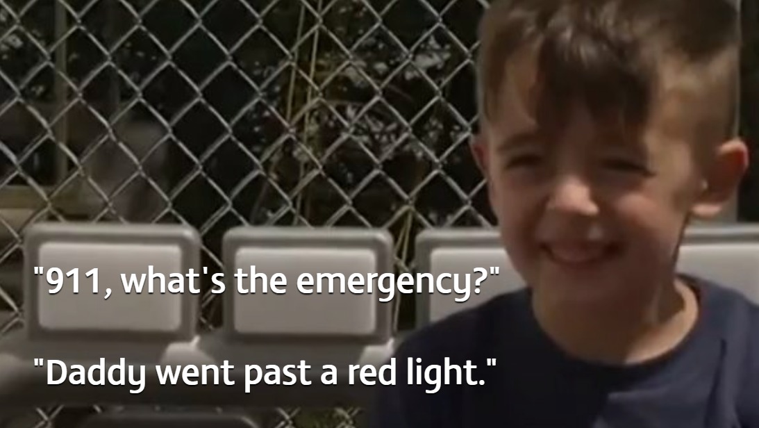 Young boy dials 911 to report his father for running a red light | ITV News