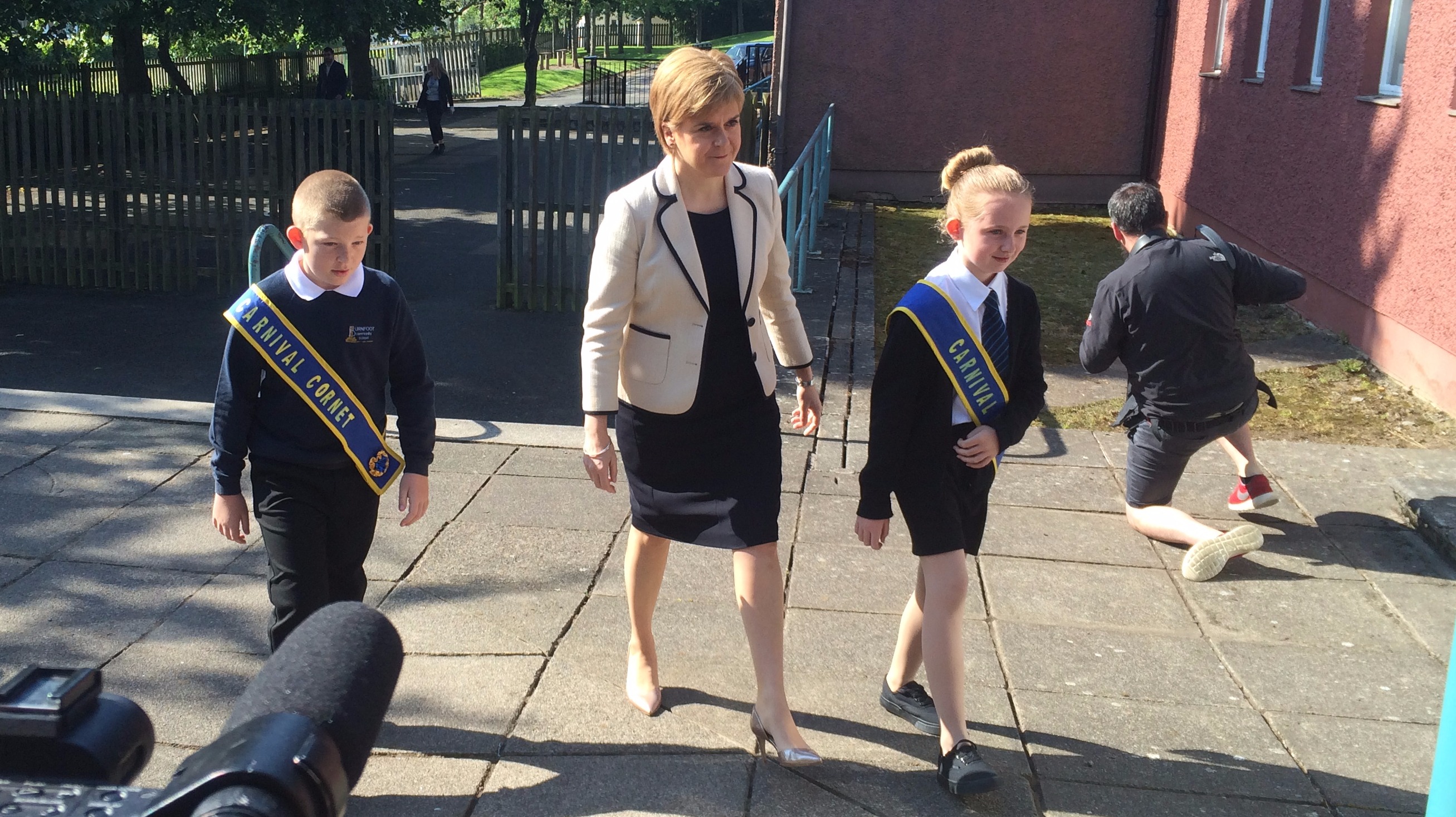 Sturgeon's education pledge on visit to Hawick school | ITV News Border