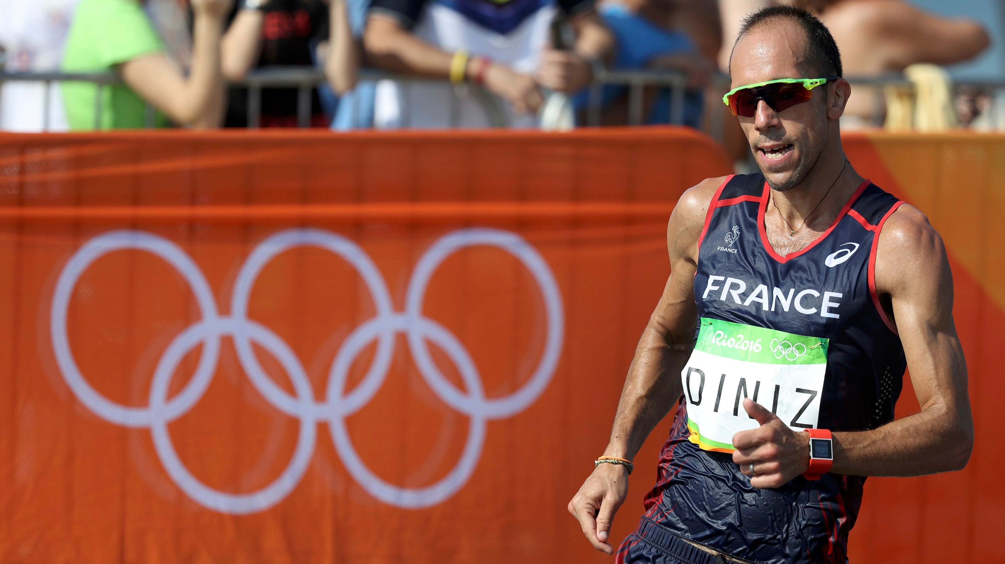 French Olympic walker has 'stomach upset' mid-race | ITV News