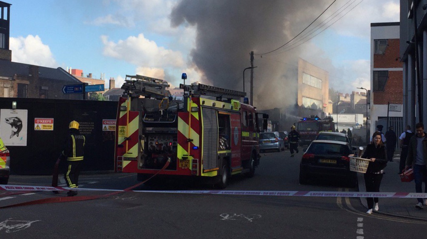 Ten fire engines tackling a fire in Hackney | ITV News London