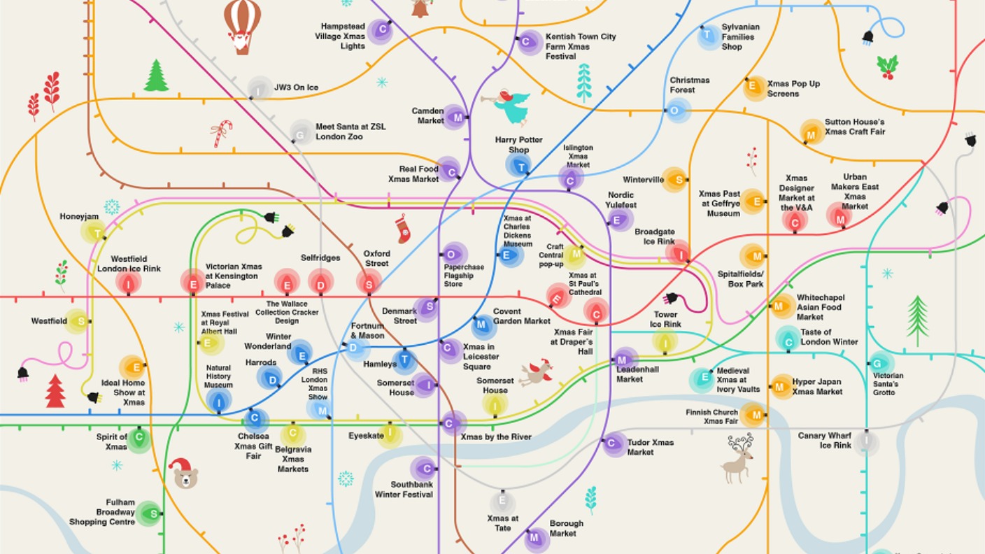 Festive tube map highlights London's top Christmas destinations | ITV ...