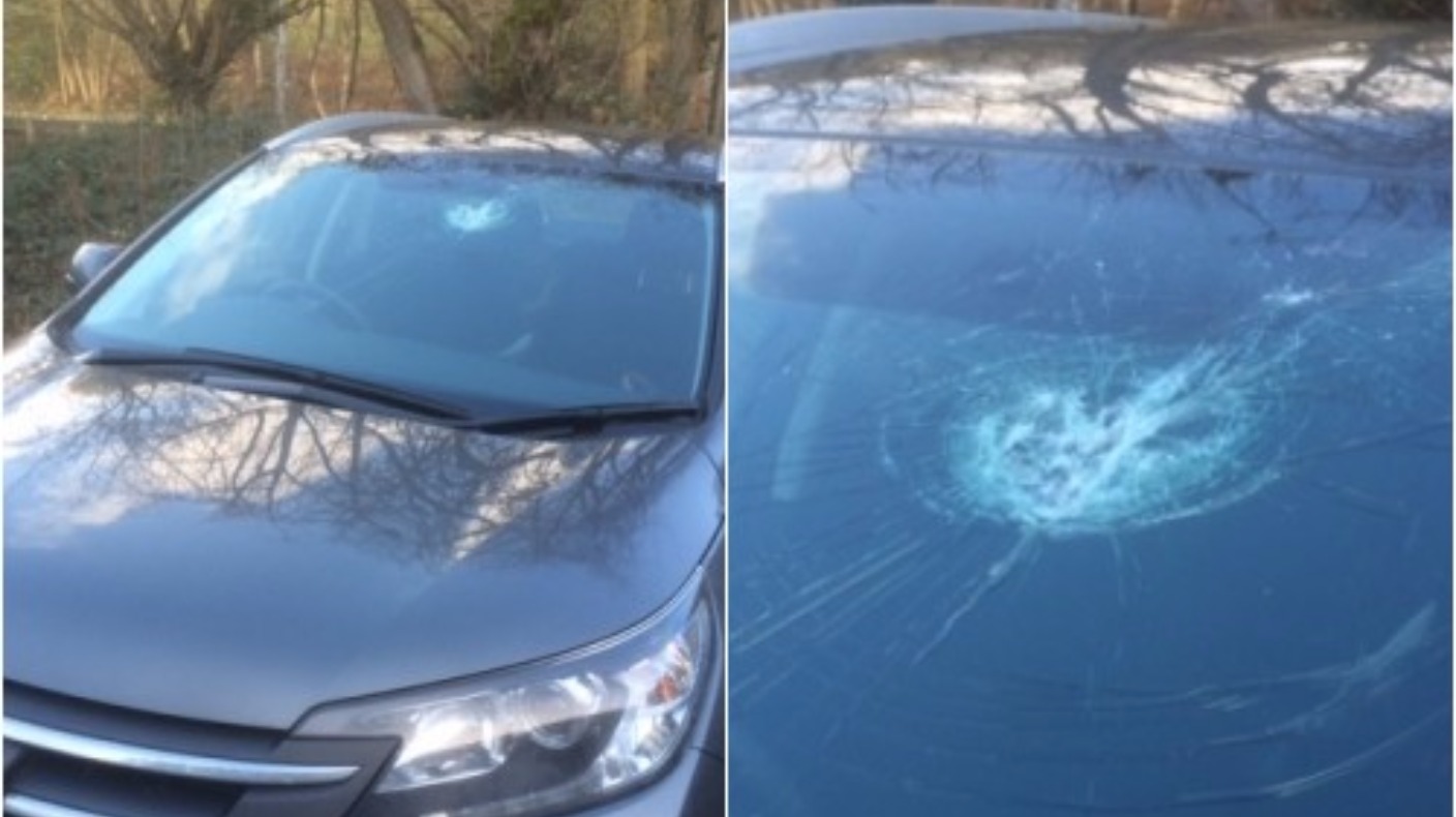 Mother describes shock as concrete slab smashes car windscreen during ...