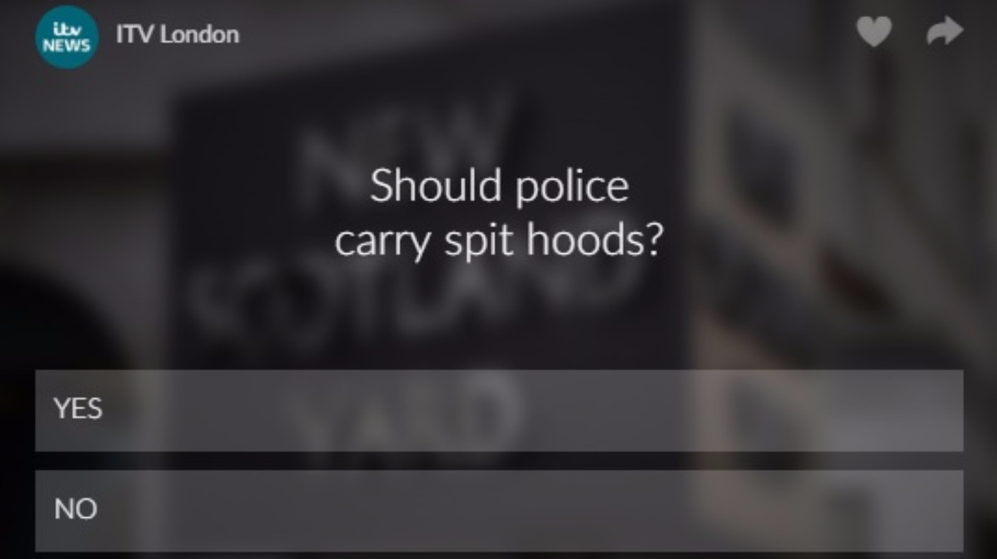 Live poll: Should police carry spit hoods? | ITV News London