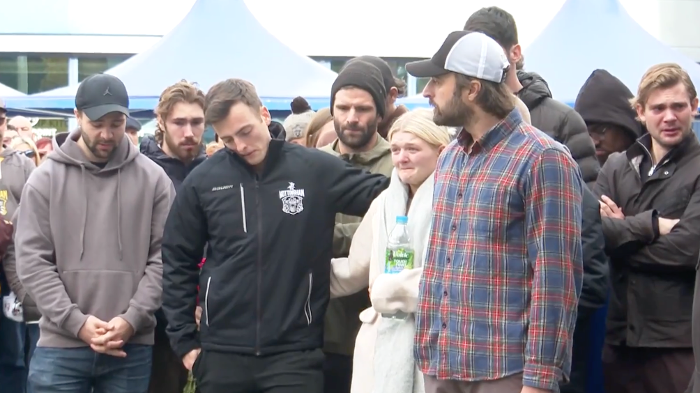 Adam Johnson: Nottingham Panthers make emotional speech to fans ...