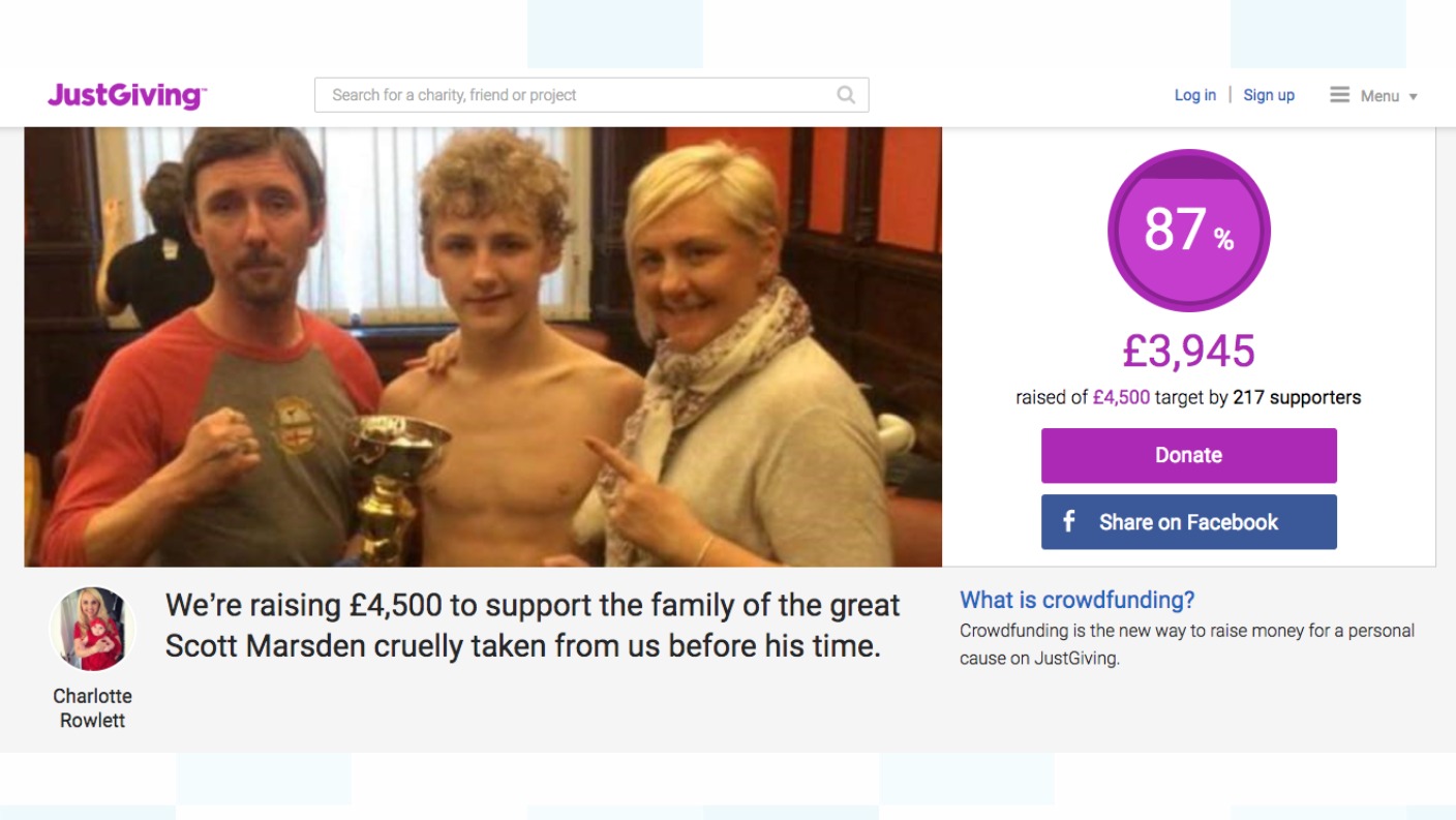 Fundraiser for family of tragic kickboxer Scott Marsden reaches £4,000 ...
