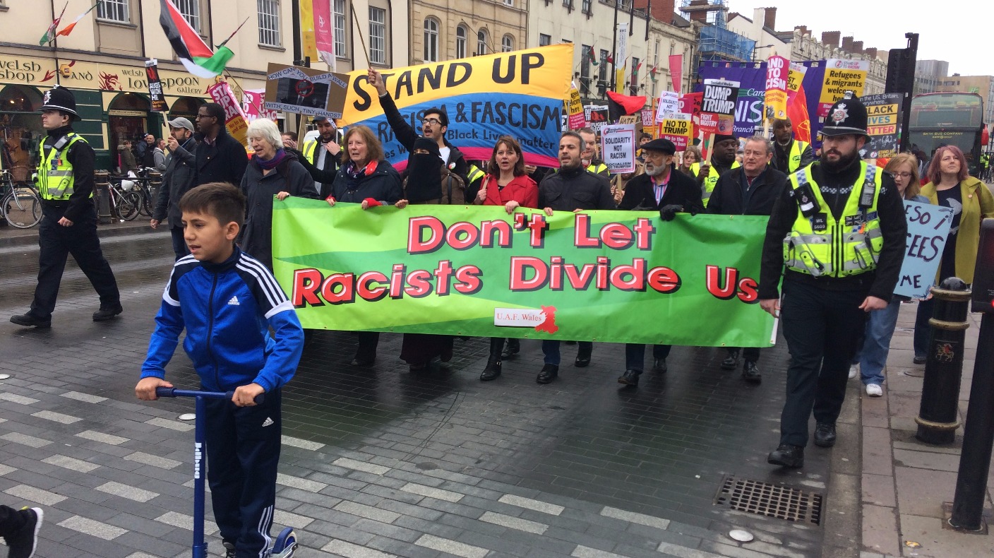 Hundreds take part in Cardiff march against racism | ITV News Wales
