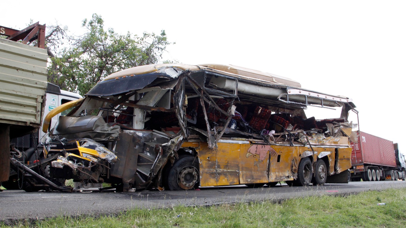 At least 27 people killed as bus hits lorry travelling in opposite ...