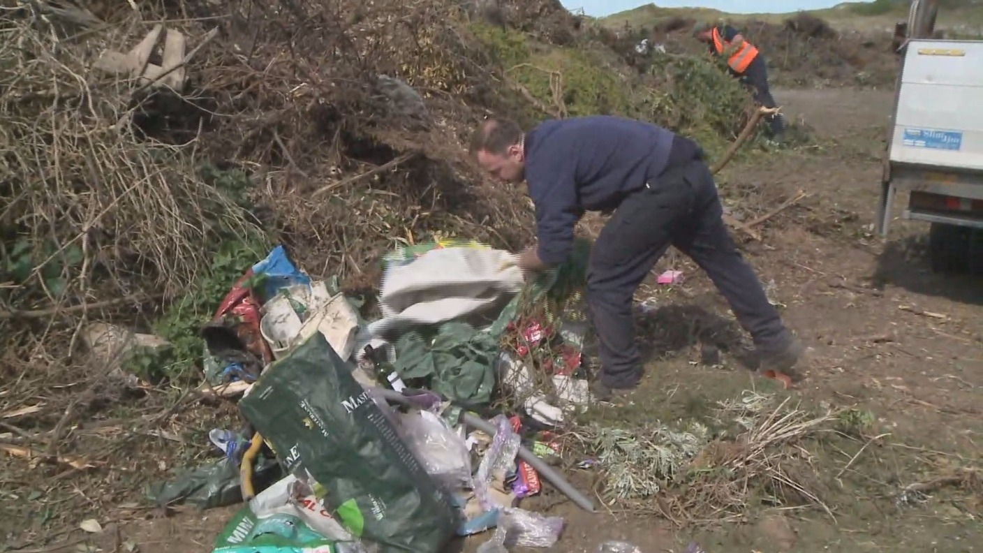 Illegal rubbish dumped at Alderney green waste site | ITV News Channel