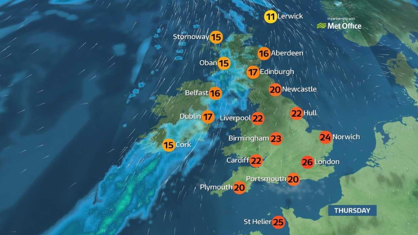 Dry and bright in the south with rain in the north | ITV News