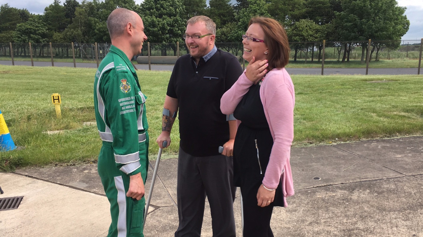 Man reunited with paramedic who saved his life as new air ambulance ...