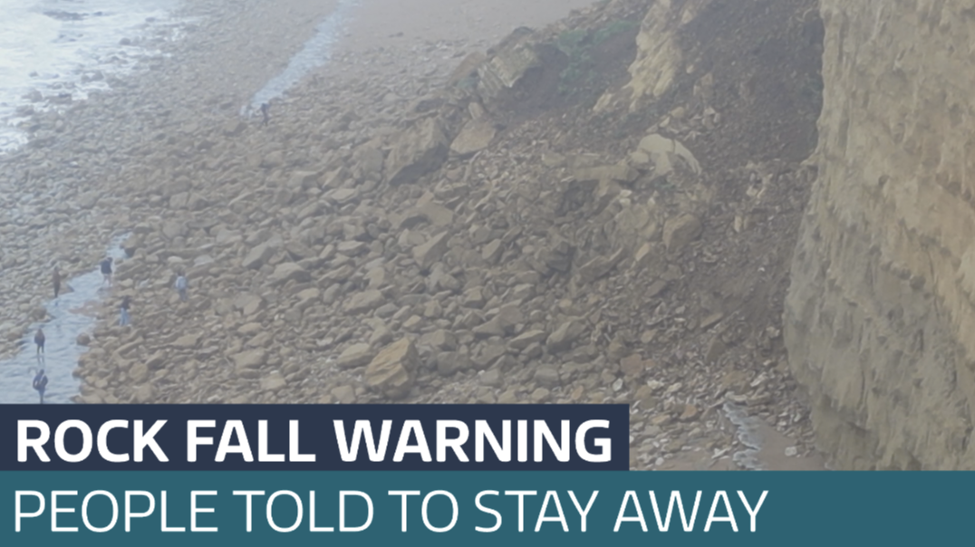 People are warned to stay away from the Dorset cliffs after two massive ...