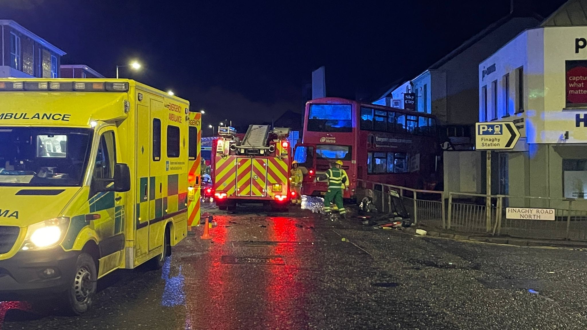 Fire engine collides with double-decker bus while on call out in ...