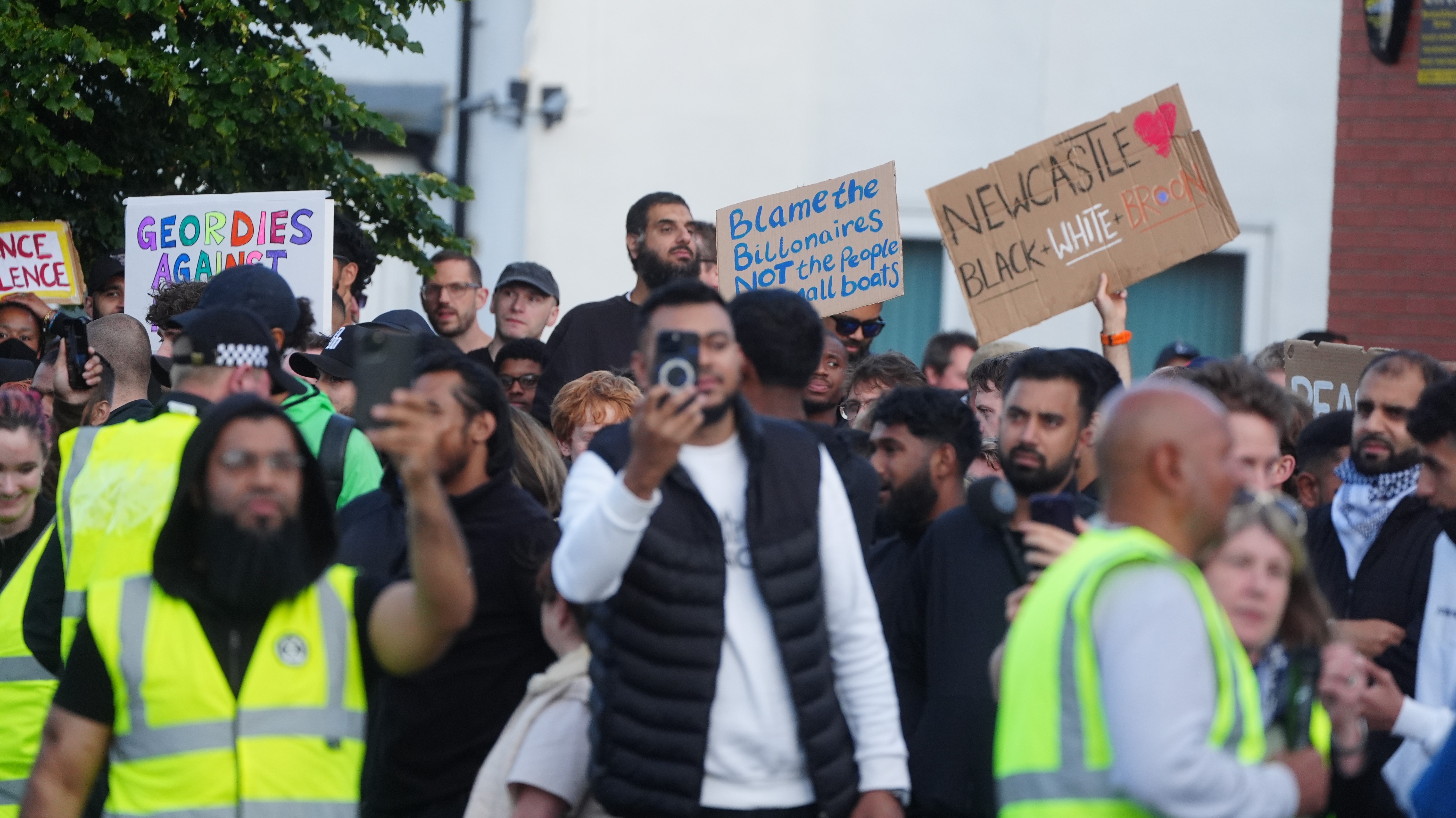 Anti-racism protestors gather in Newcastle after threat of further ...