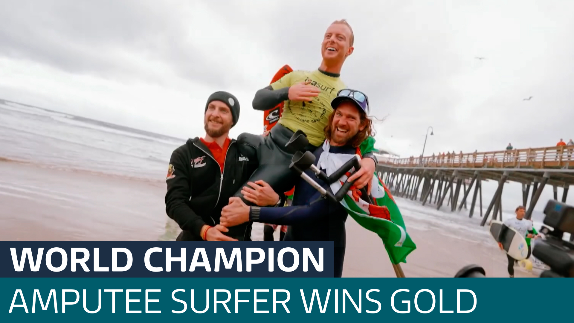 Amputee surfer becomes Wales' first world champion - Latest From ITV News