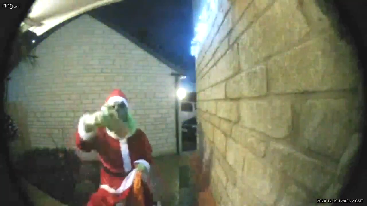 Mysterious Grinch caught on camera delivering presents | ITV News West ...