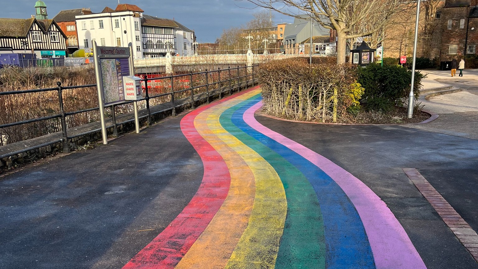 Taunton's rainbow path restored following 'eyesore' vandalism | ITV ...