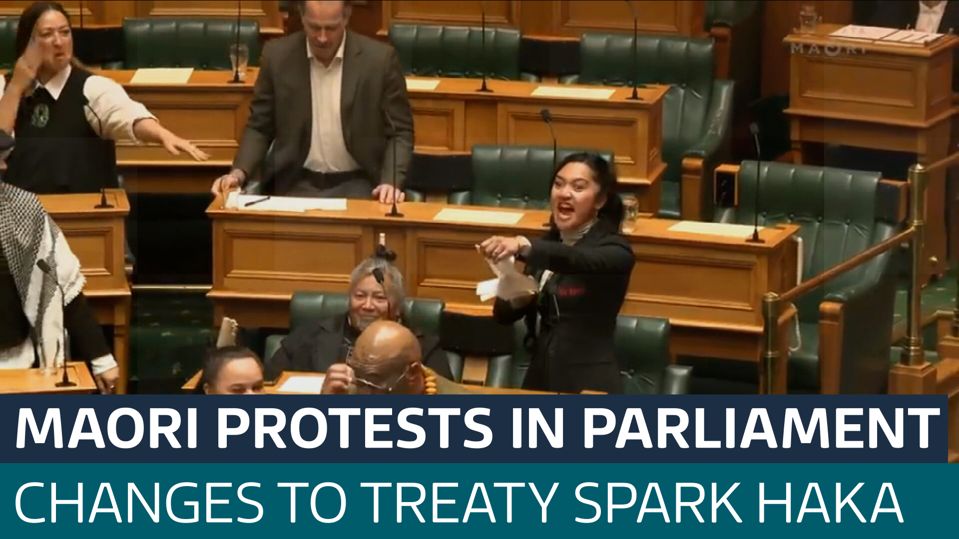Maori MPs perform haka in protest at controversial changes to treaty ...