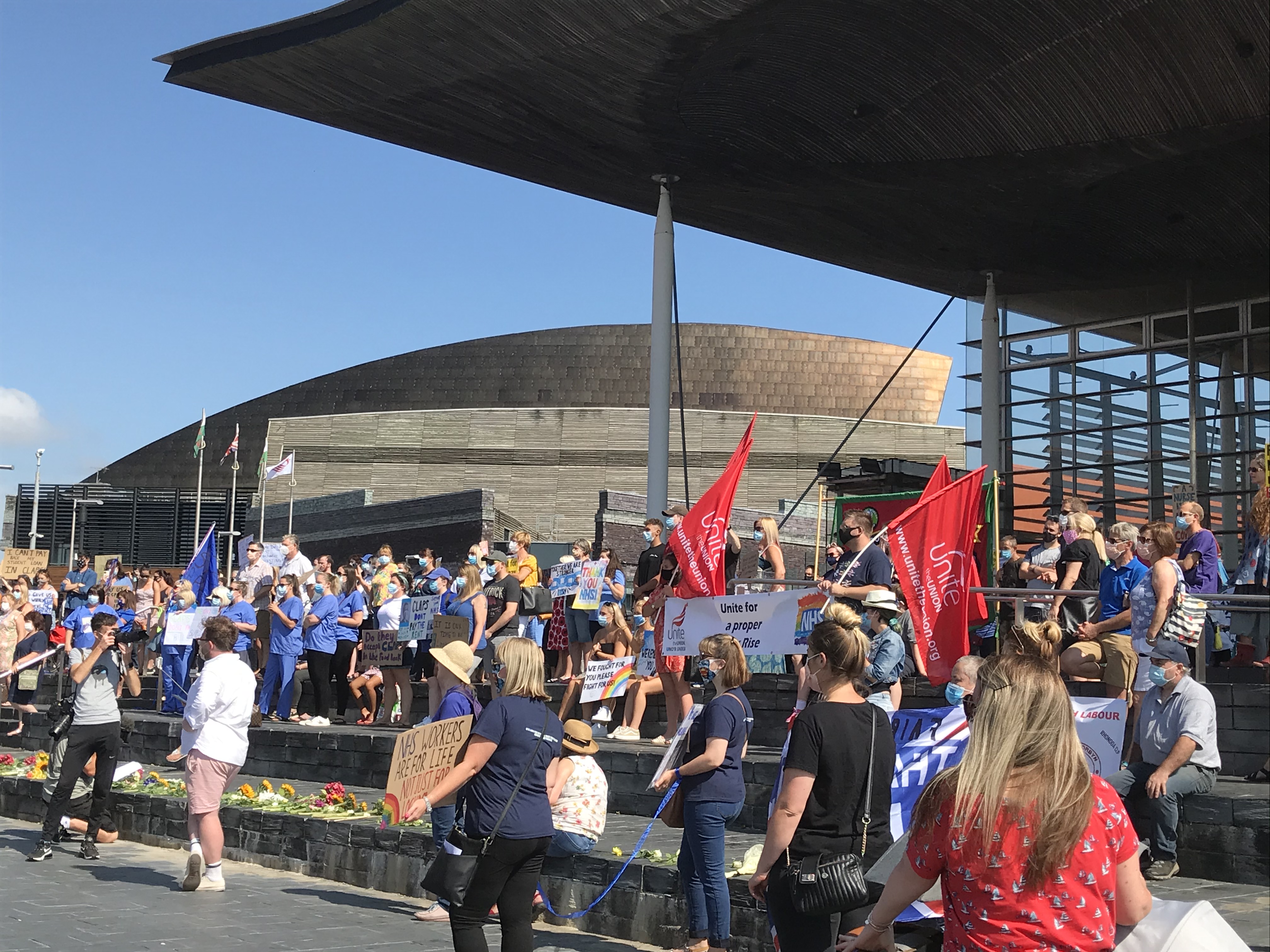 Nurses and NHS staff across Wales protest after being excluded from pay ...