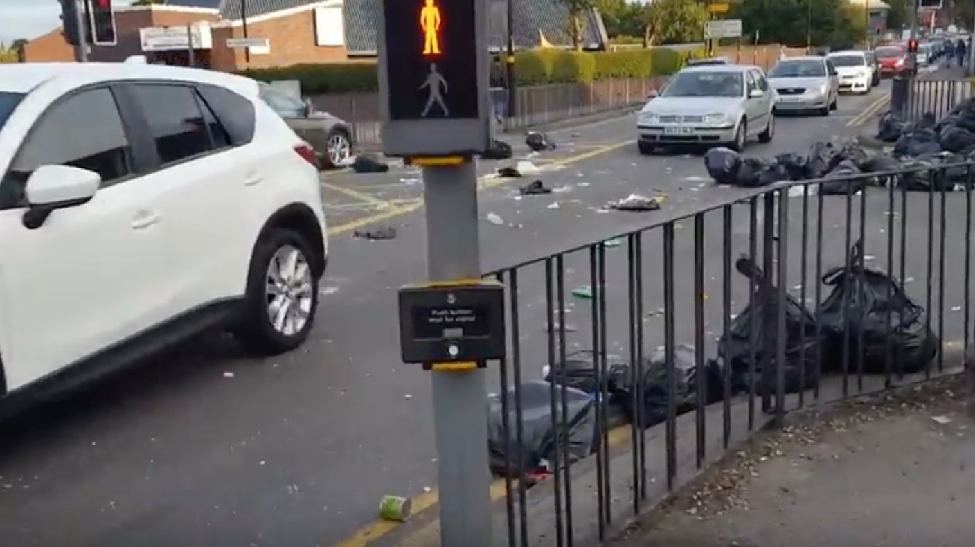 Shocking video shows rubbish build up on busy road | ITV News Central