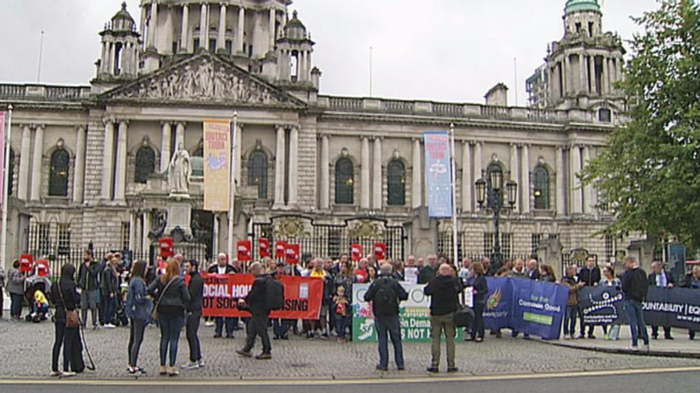 Residents make social housing plea at council protest | UTV | ITV News