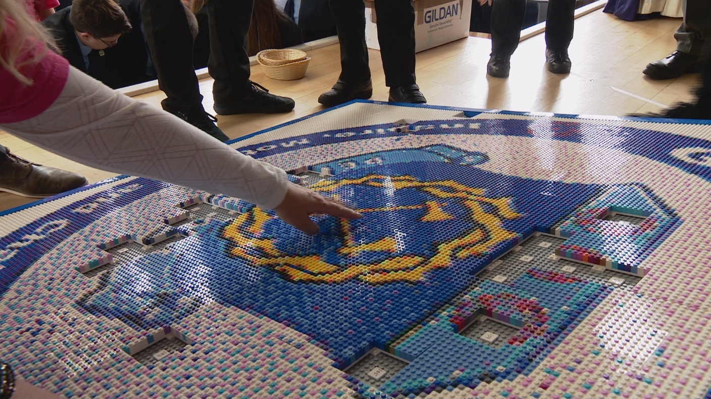 Students make Lego logo for their school | ITV News Channel
