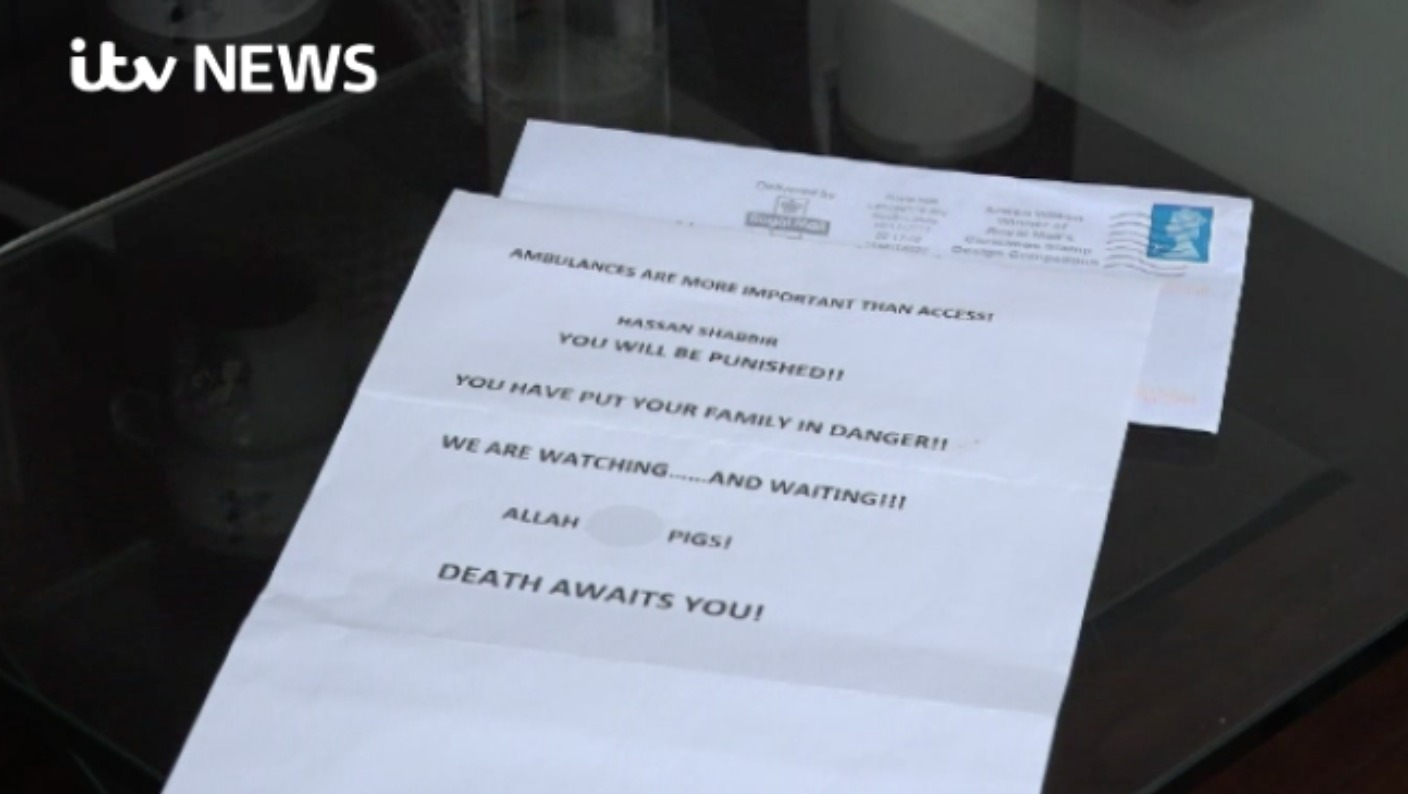Man receives death threat addressed to neighbour | ITV News Central
