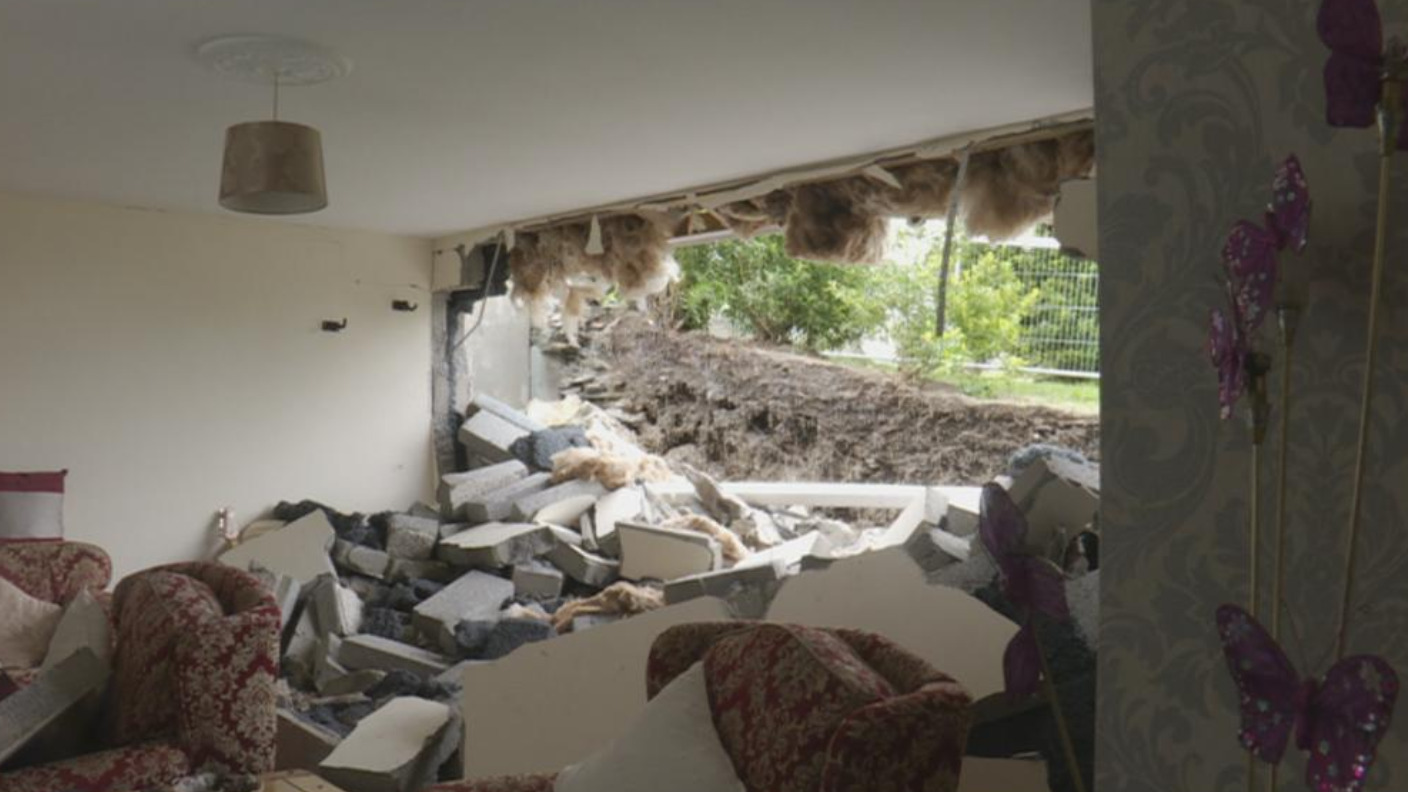 Couple’s home exposed to elements after wall collapse | UTV | ITV News