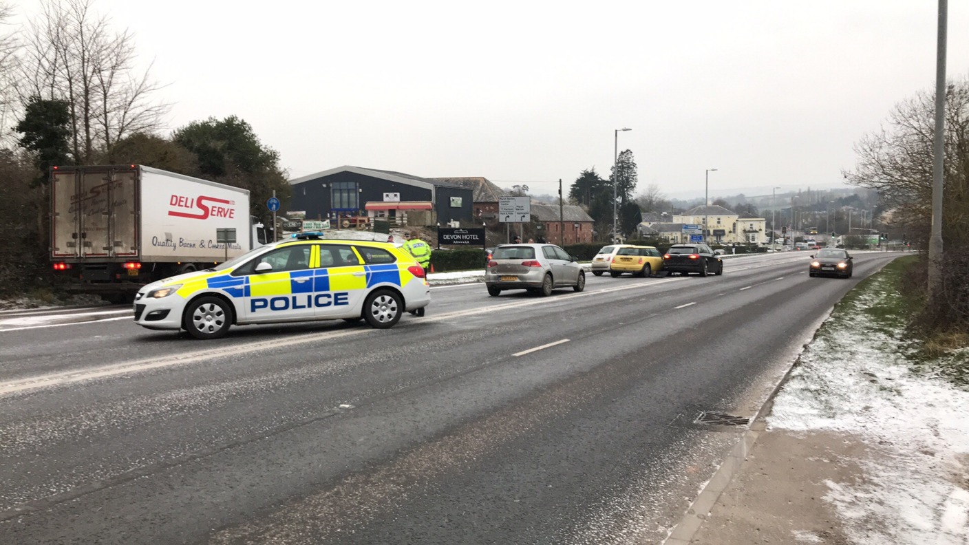 Six-car crash outside hotel in Exeter | ITV News West Country