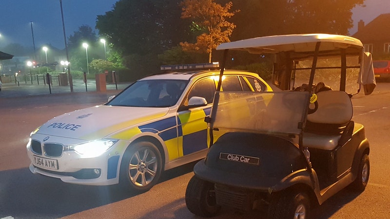 Police stop golf buggy at McDonald’s drive through | ITV News