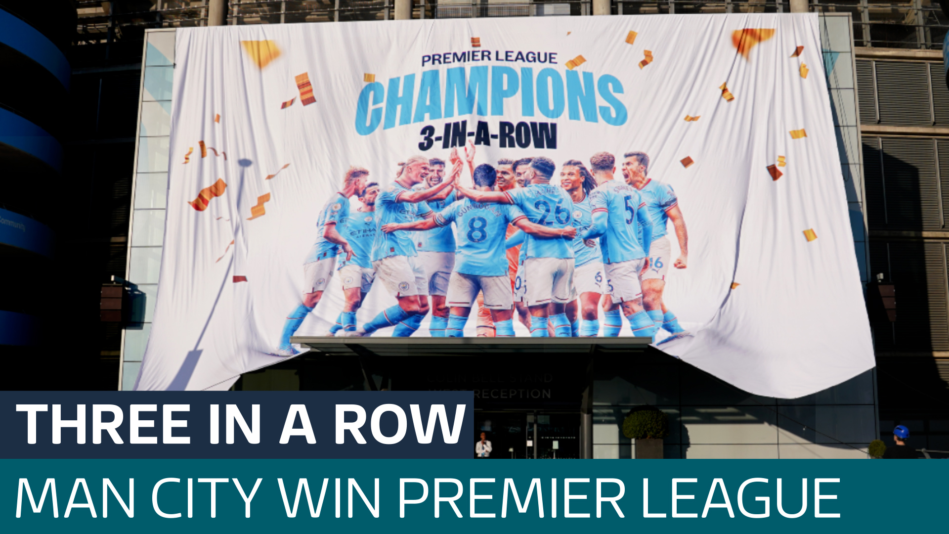 Manchester City celebrate winning third Premier League title in a row ...