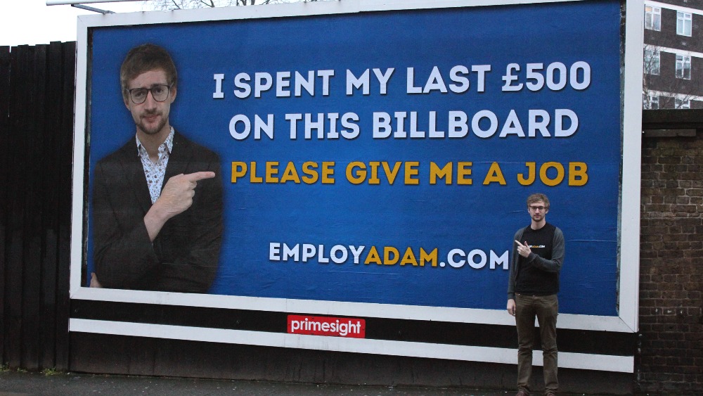 Graduate spends £500 on billboard advert to get media job | ITV News