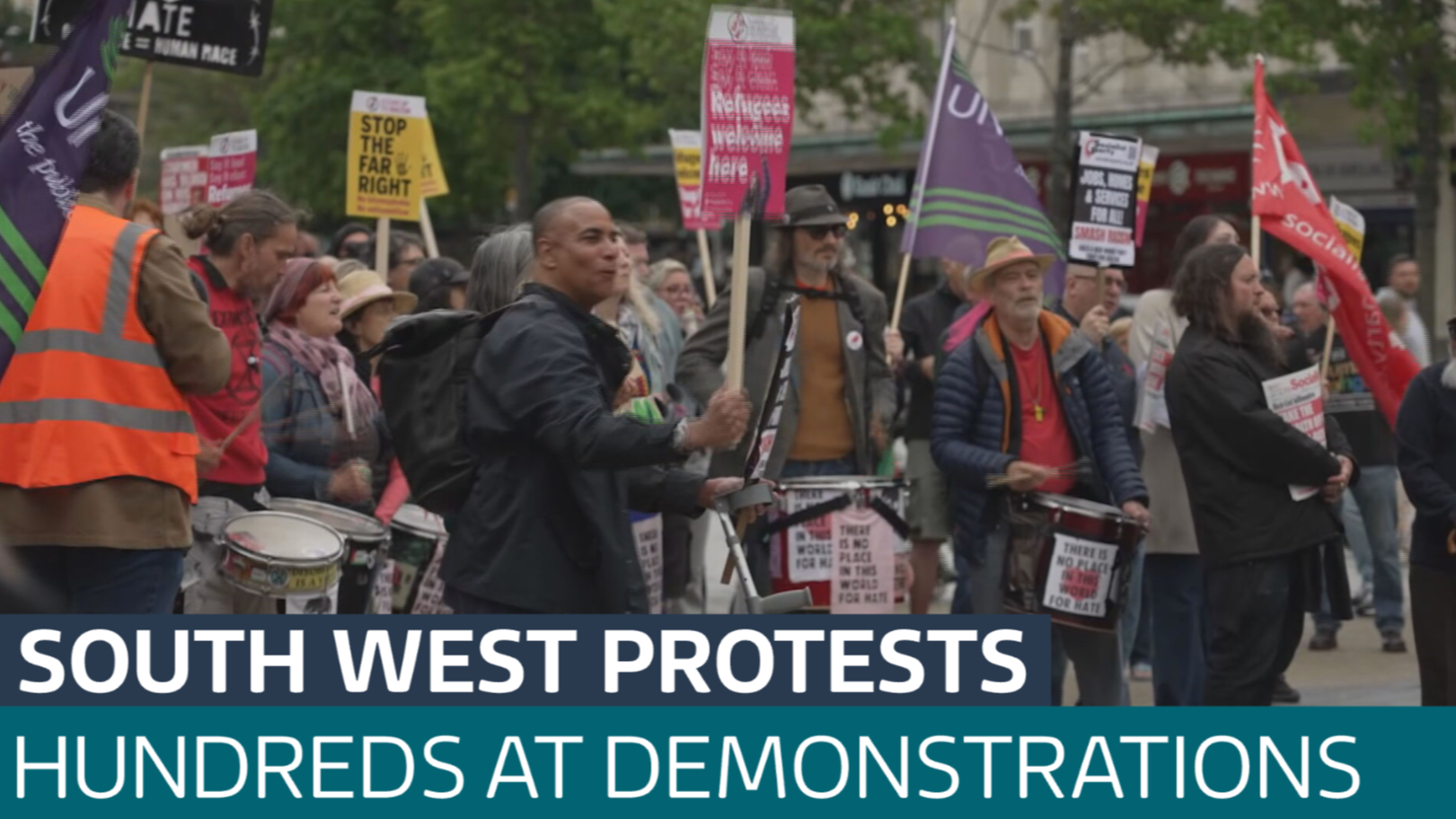 Hundreds attend protests and counter-protests in the South West ...