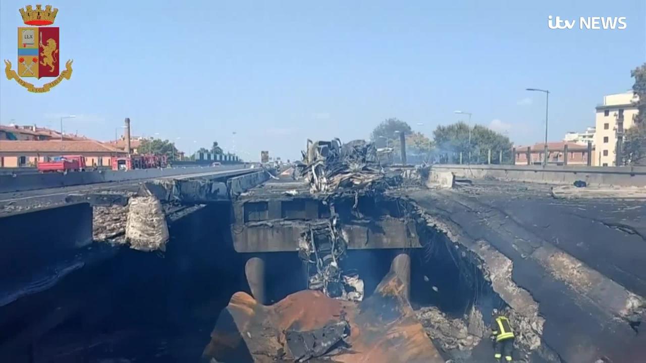 Italy’s Prime Minister Guiseppe Conte visits victims of Bologna highway ...