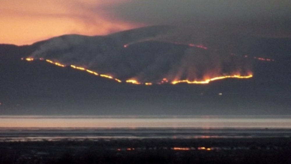 Dramatic images of grass fires on Scottish border | ITV News