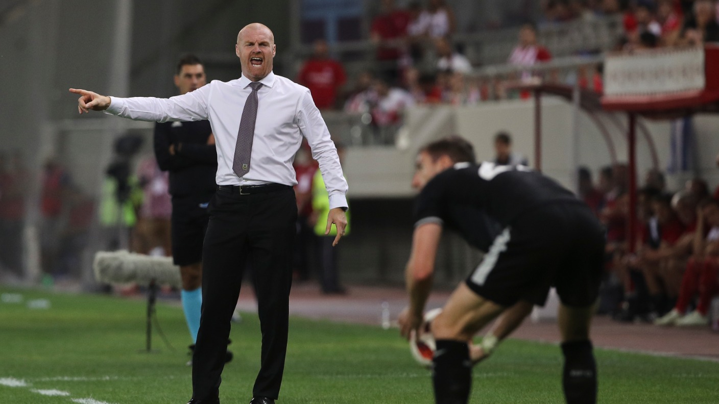 A frustrated Dyche questioned the referee as 10-man Burnley lost their ...