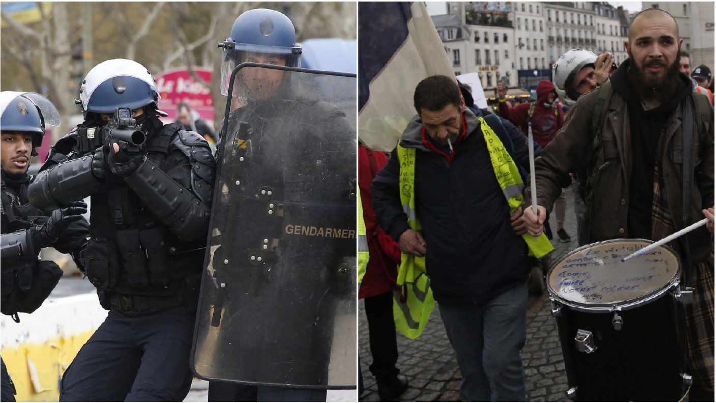 Riot police clash with Yellow Vest protesters as they continue to keep ...
