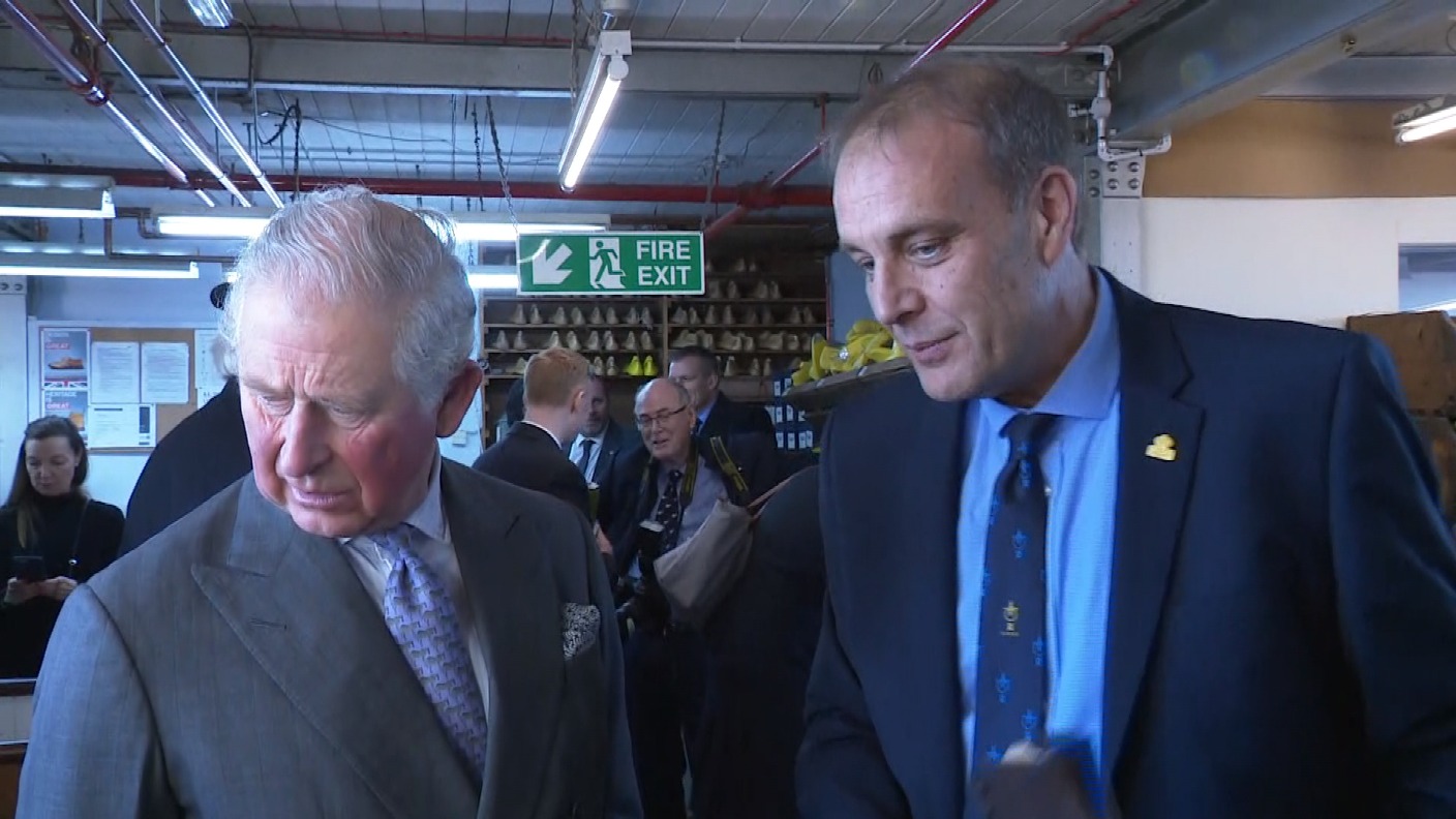 Charles gets off on right foot with visit to region's oldest shoemaker ...