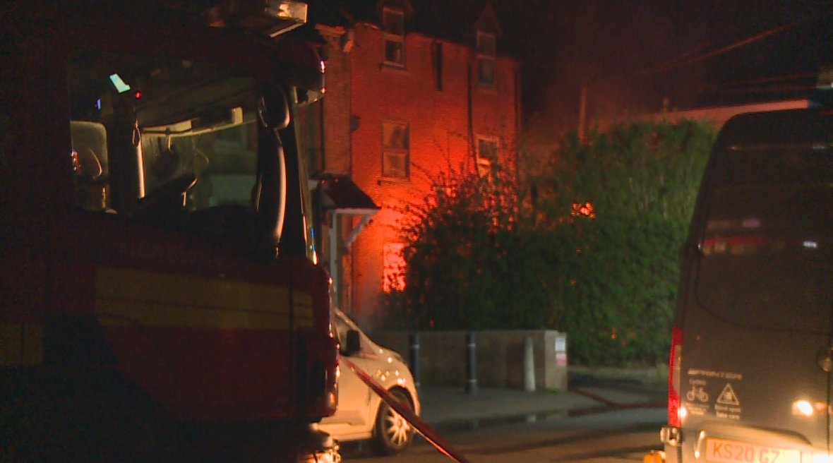 Homes evacuated after fire in Northampton | ITV News Anglia