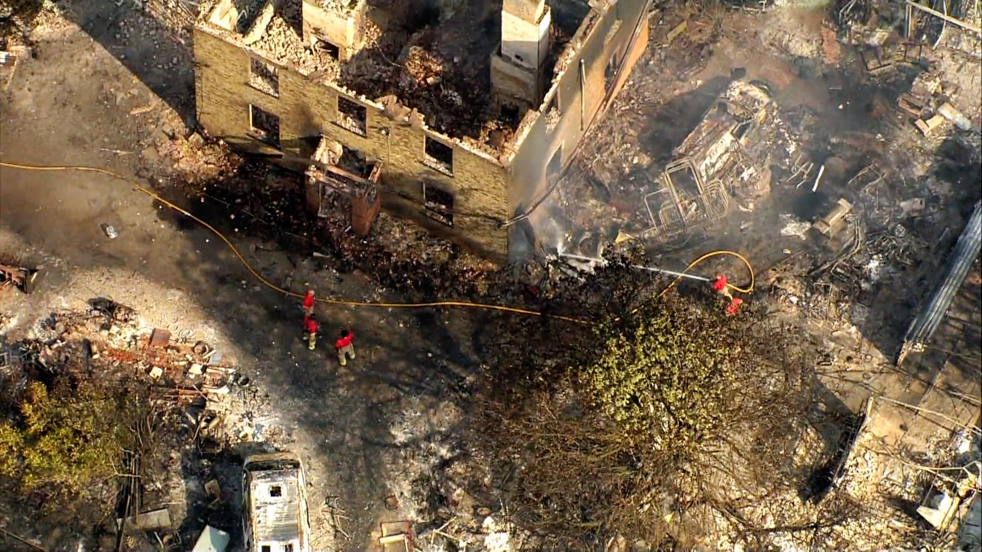 Wennington fire: Aftermath pictured from the air day after blaze ...