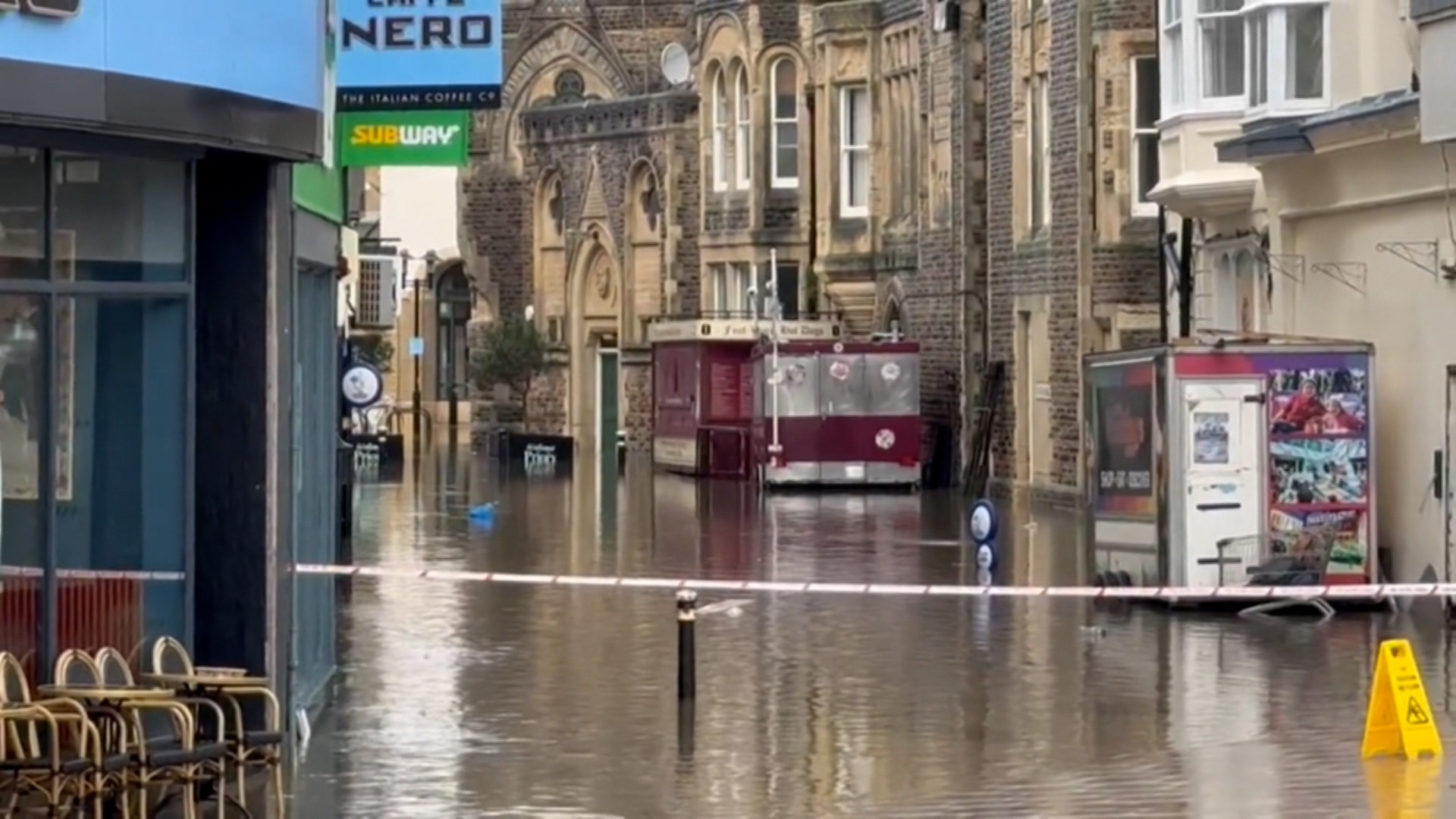 Shopping centre in Hastings flooded after heavy downpours | ITV News ...