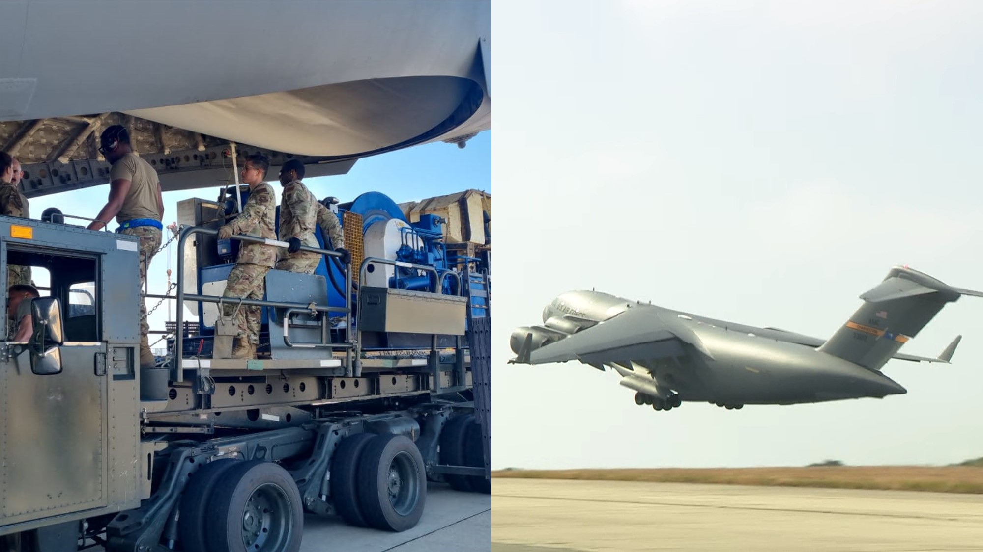 Missing Titanic sub: Rescue gear unloaded as US Air Force plane returns ...