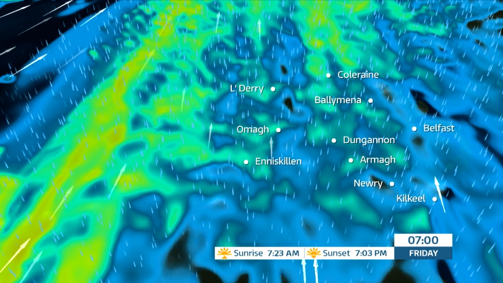 Wet and windy weather forecast for Northern Ireland on Friday morning ...